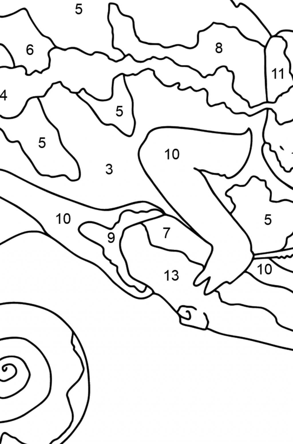 Coloring Page - A Multicolored Chameleon - Print for Free!