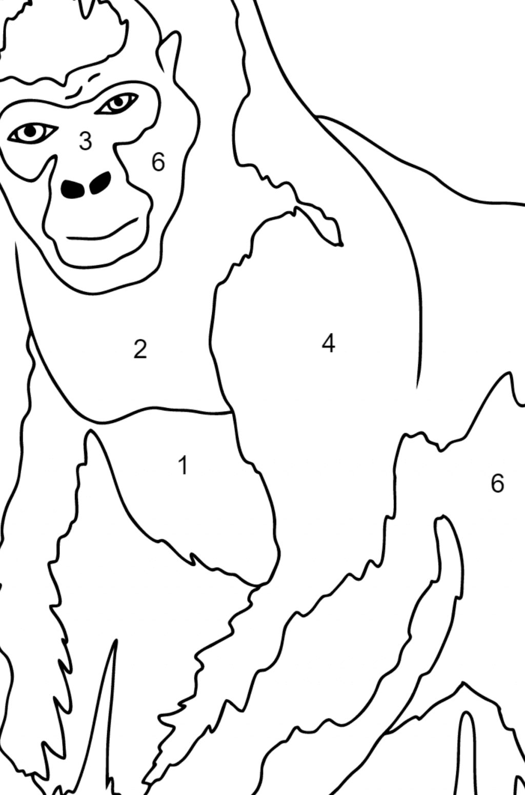 Coloring Page - A Real Gorilla ♥ Online and Print for Free!