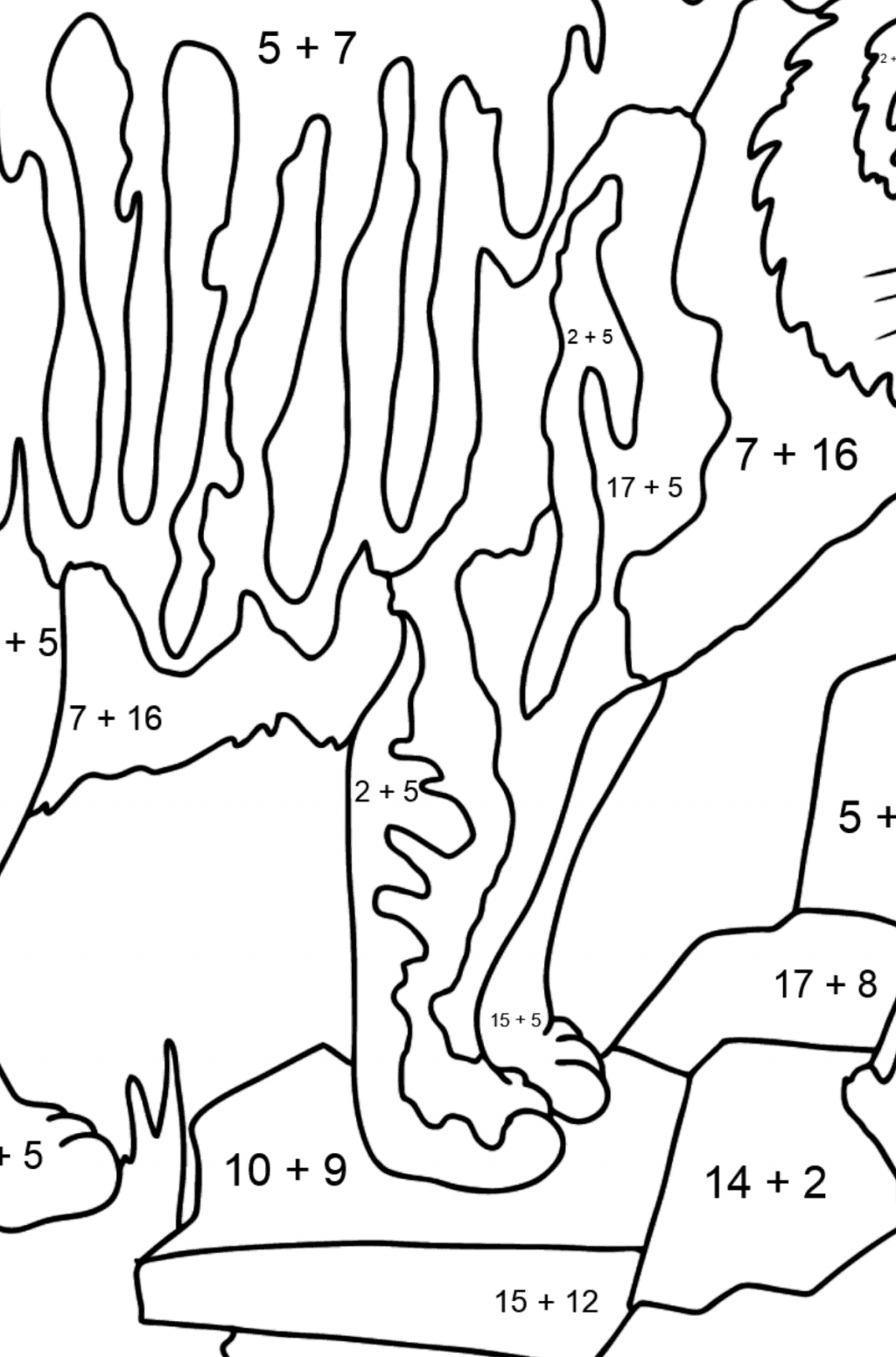 Complex Coloring Page - A Tiger ♥ Online and Print for Free!