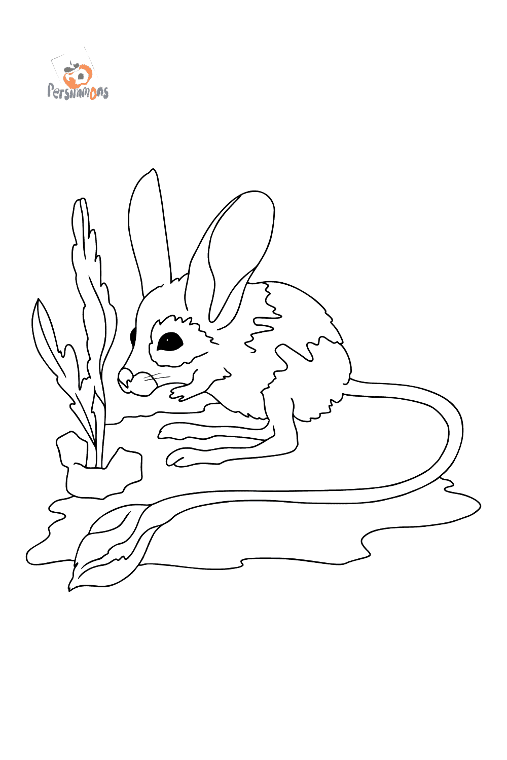 A Jerboa is Standing on its Long Hind Legs Coloring Page ♥ Online!