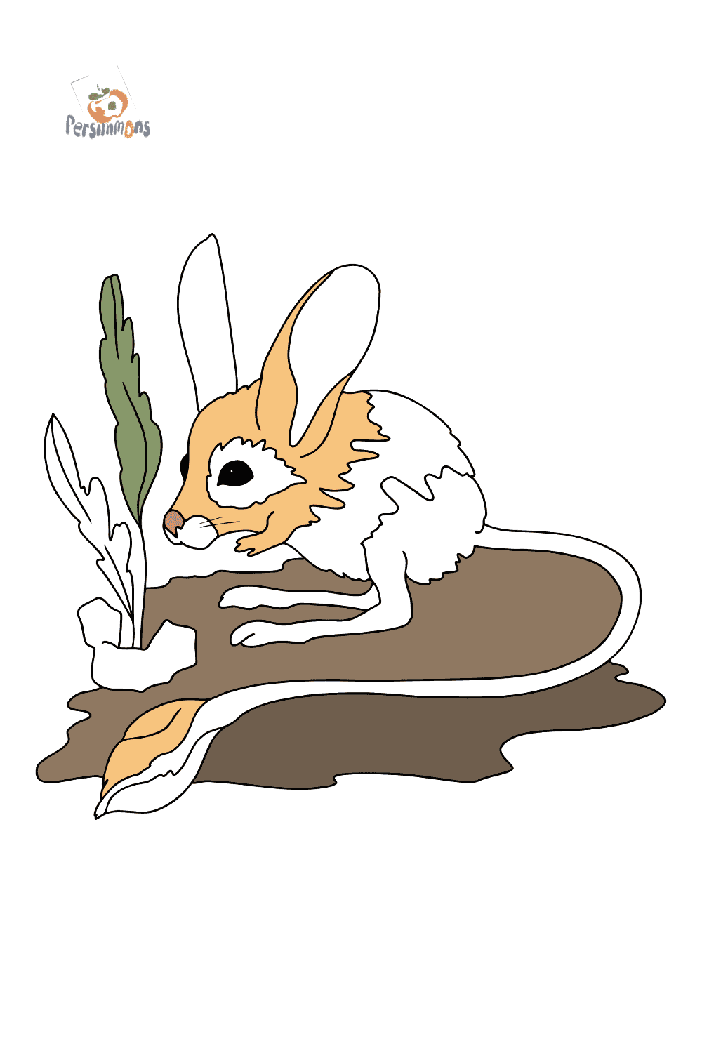 Coloring Page for print - A Jerboa with Long Legs and a Long Tail