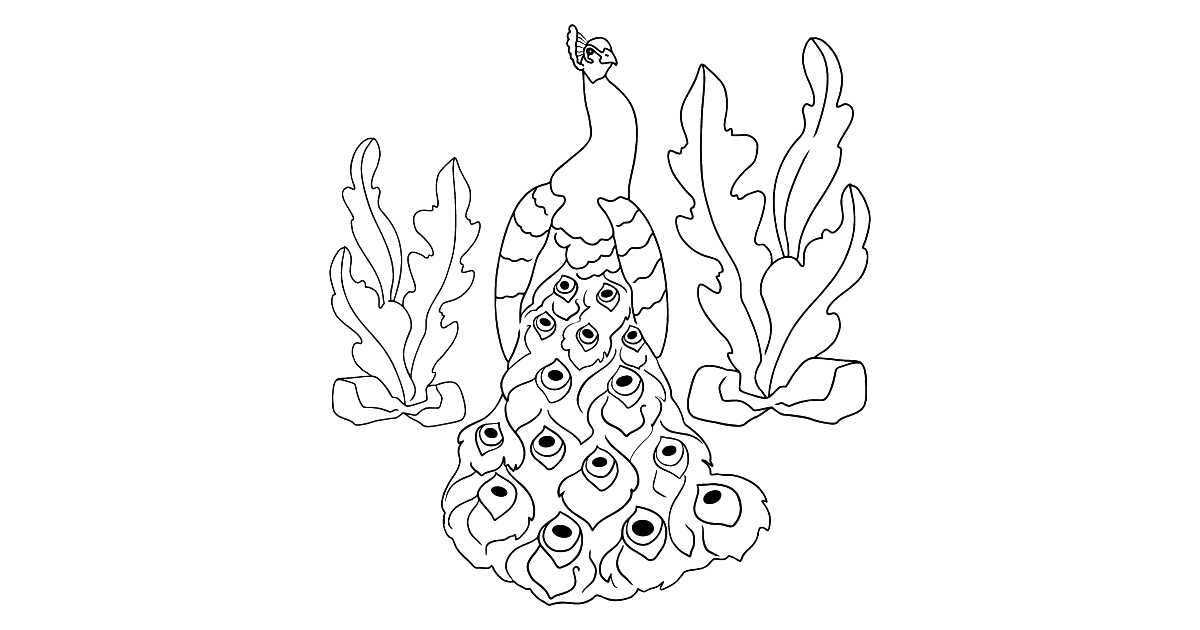 Mewarnai gambar merak - Online dan Cetak Gratis untuk anak-anak!