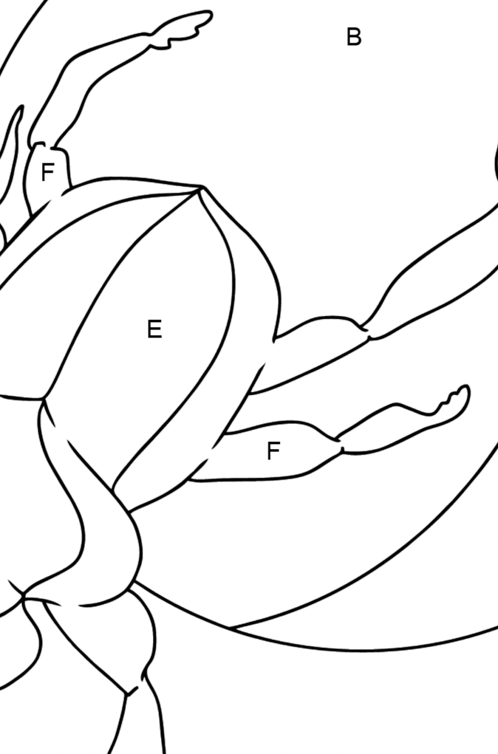 A Scarab Beetle Coloring Page ♥ Online and Print for Free!