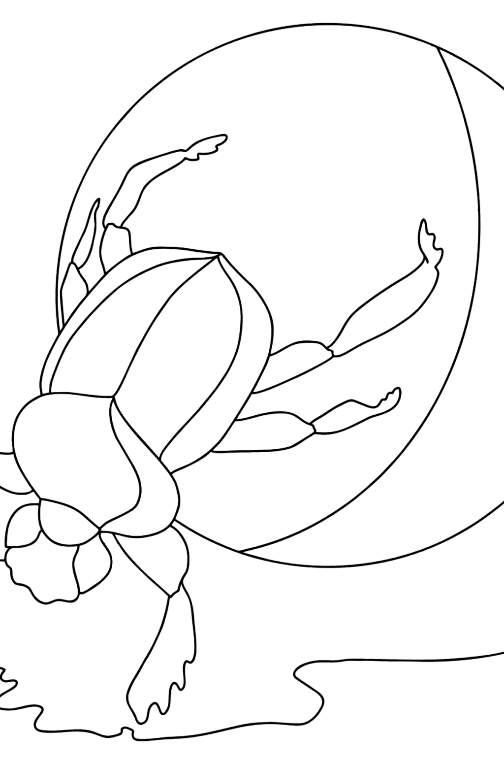Coloring Page - A Scarab Beetle or a Symbol of Renewal ♥ Online!