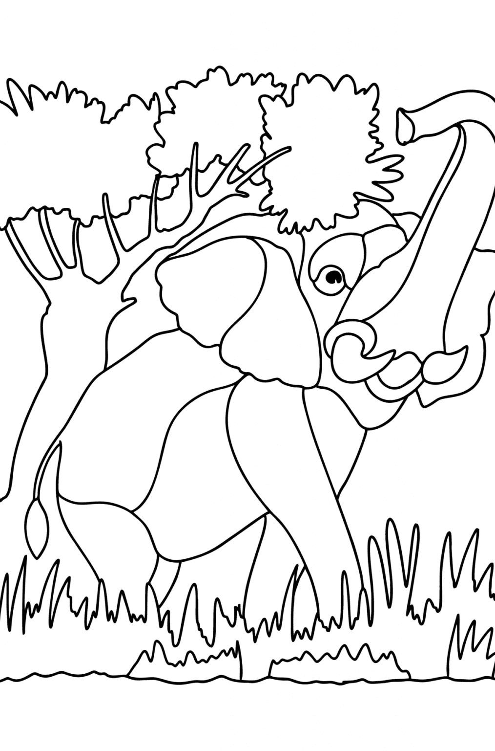 Mewarnai gambar Gajah yang cantik - Online dan Cetak Gratis!