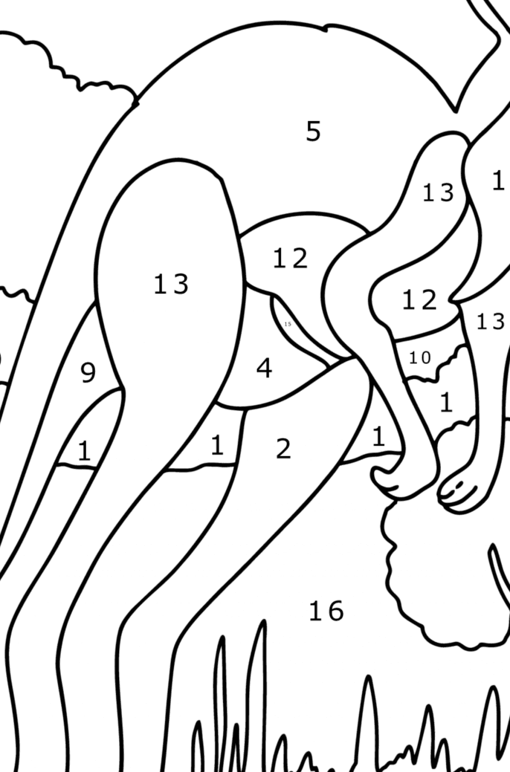 Gray kangaroo сoloring page ♥ Online and Print for Free!