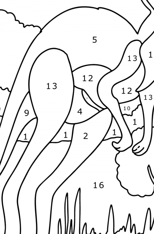 Gray kangaroo сoloring page ♥ Online and Print for Free!