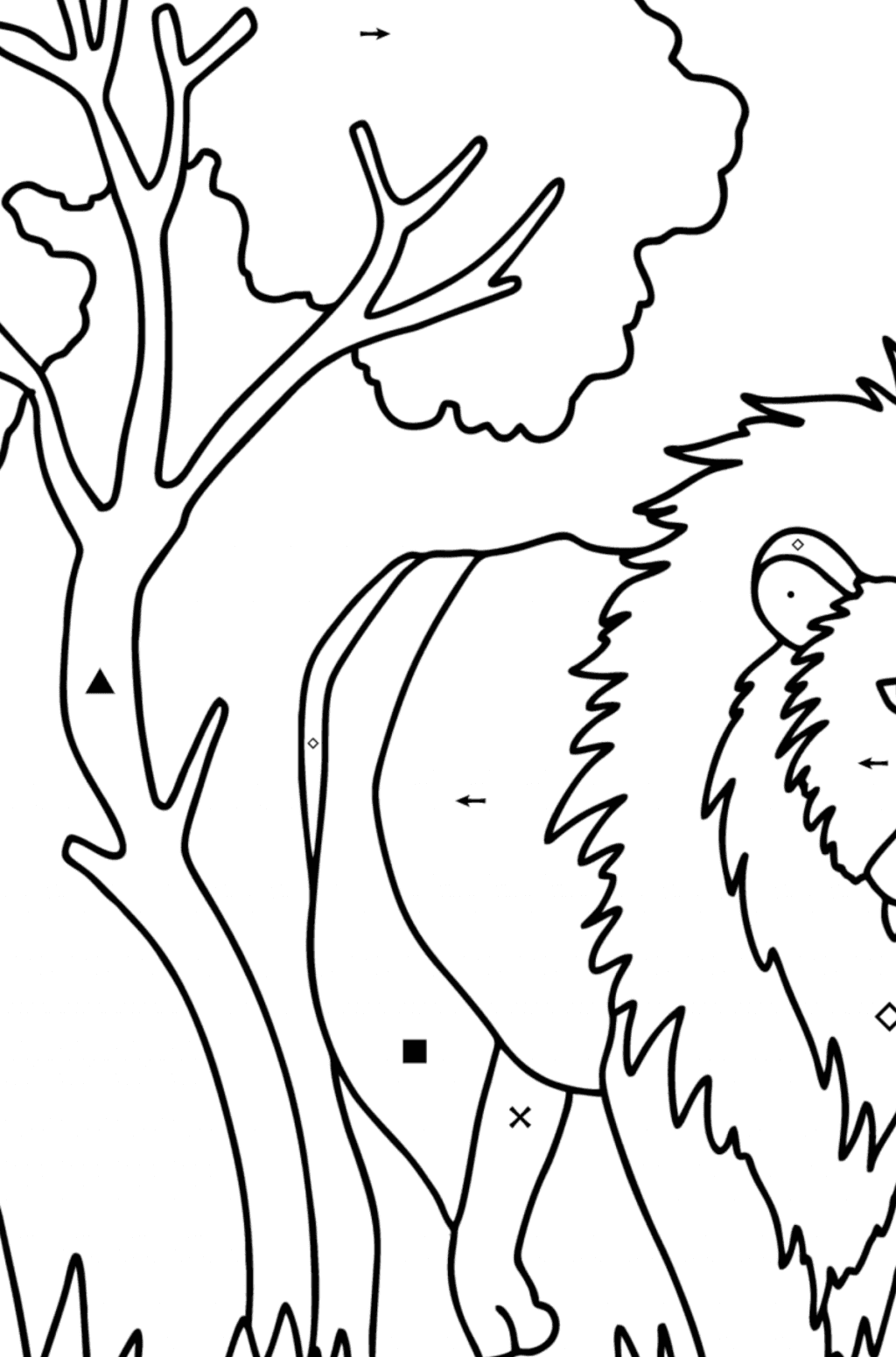 Lion in the Savannah сoloring page ♥ Online and Print for Free!