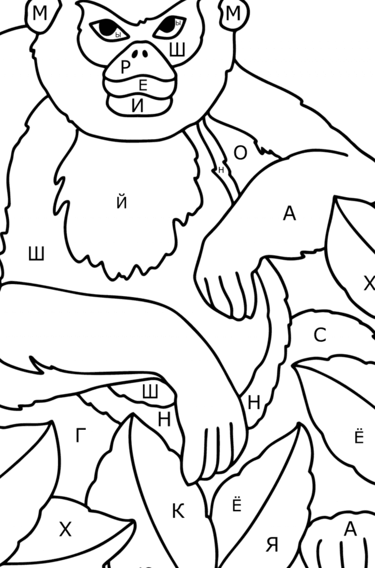 Раскраска Обезьяна Ринопитек ♥ Онлайн и Распечатать Бесплатно!