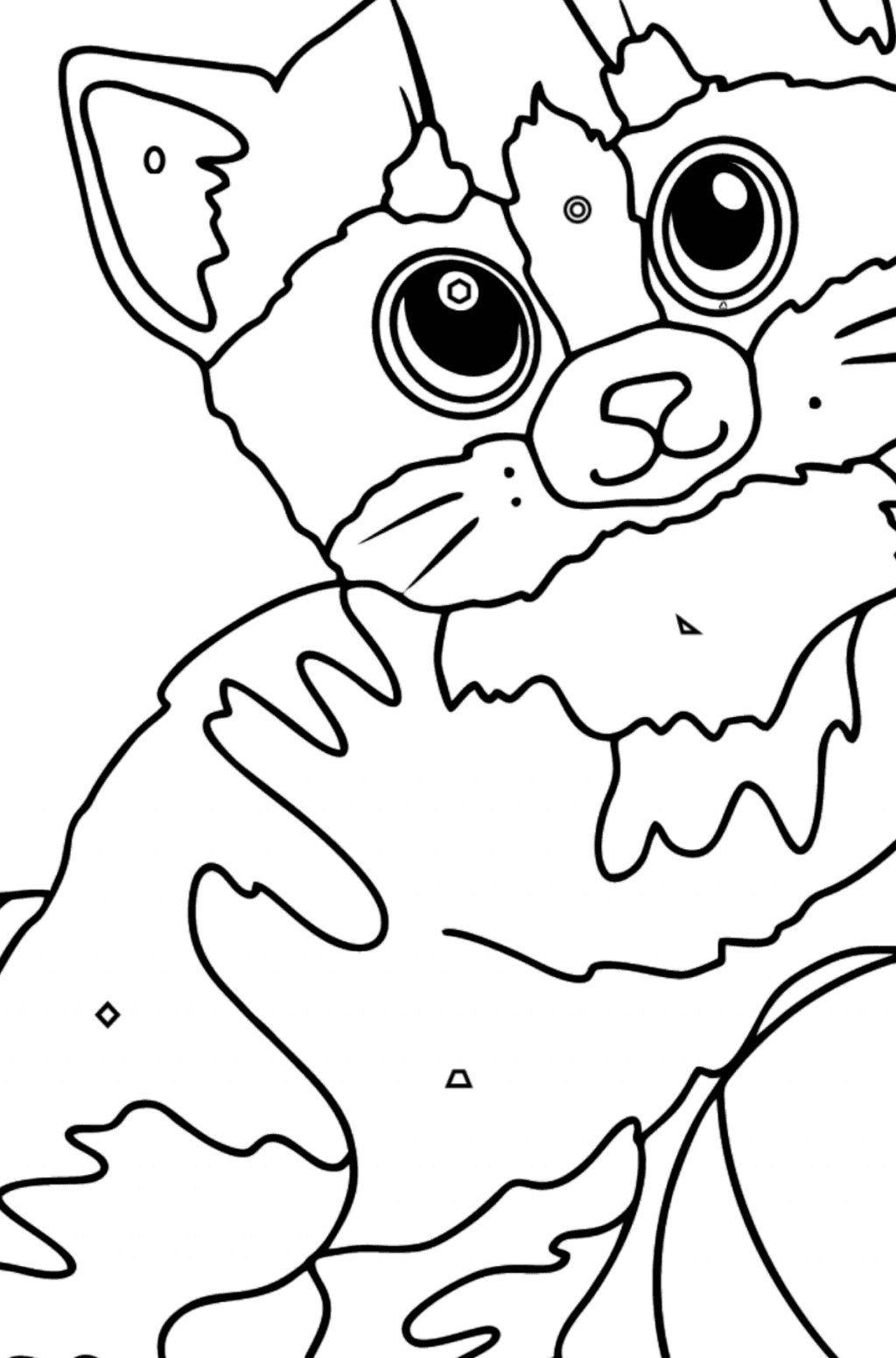 Mewarnai gambar kucing lucu (mudah) - Online dan Cetak Gratis!