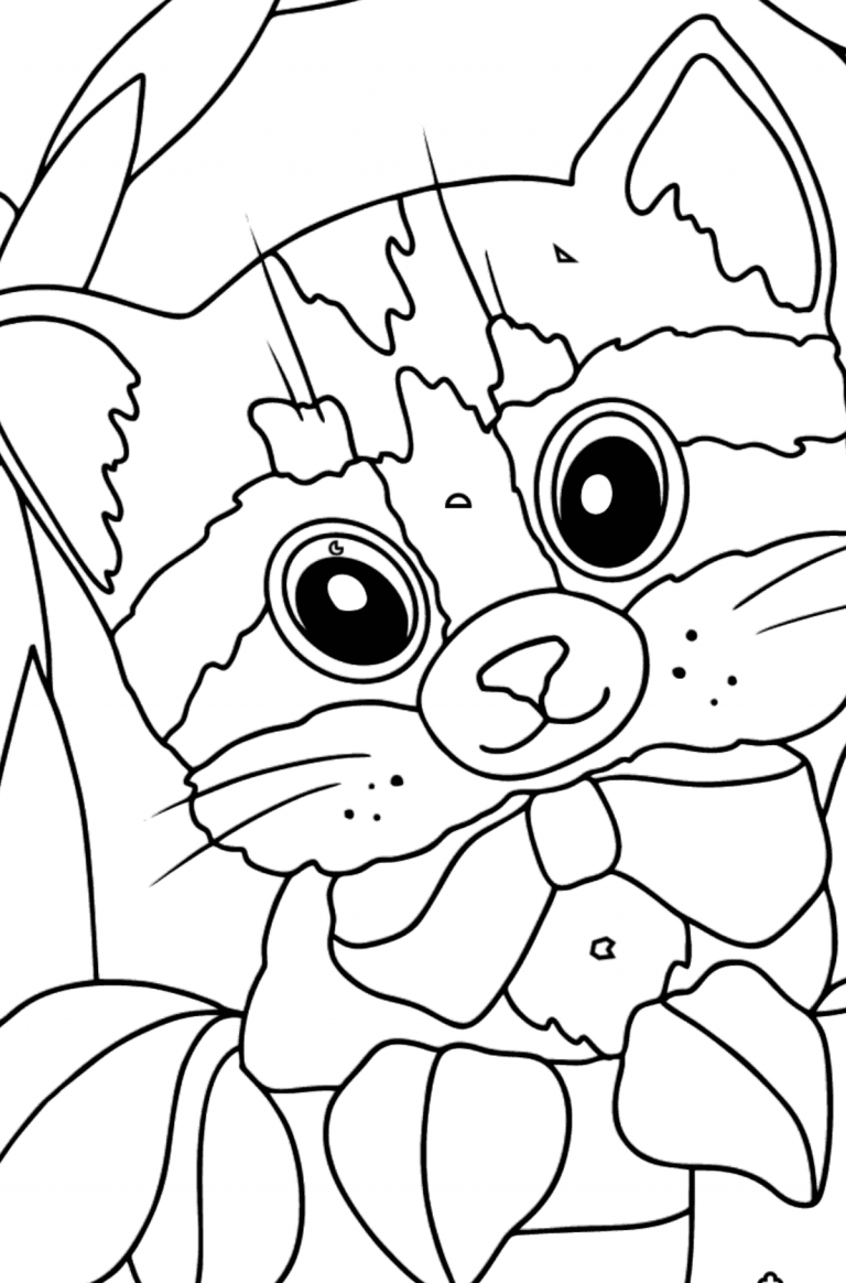 Little Kitten in a Basket coloring page ♥ Online and Print for Free!