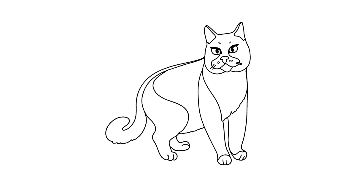 Chartreuse Cat coloring page ♥ Online and Print for Free!