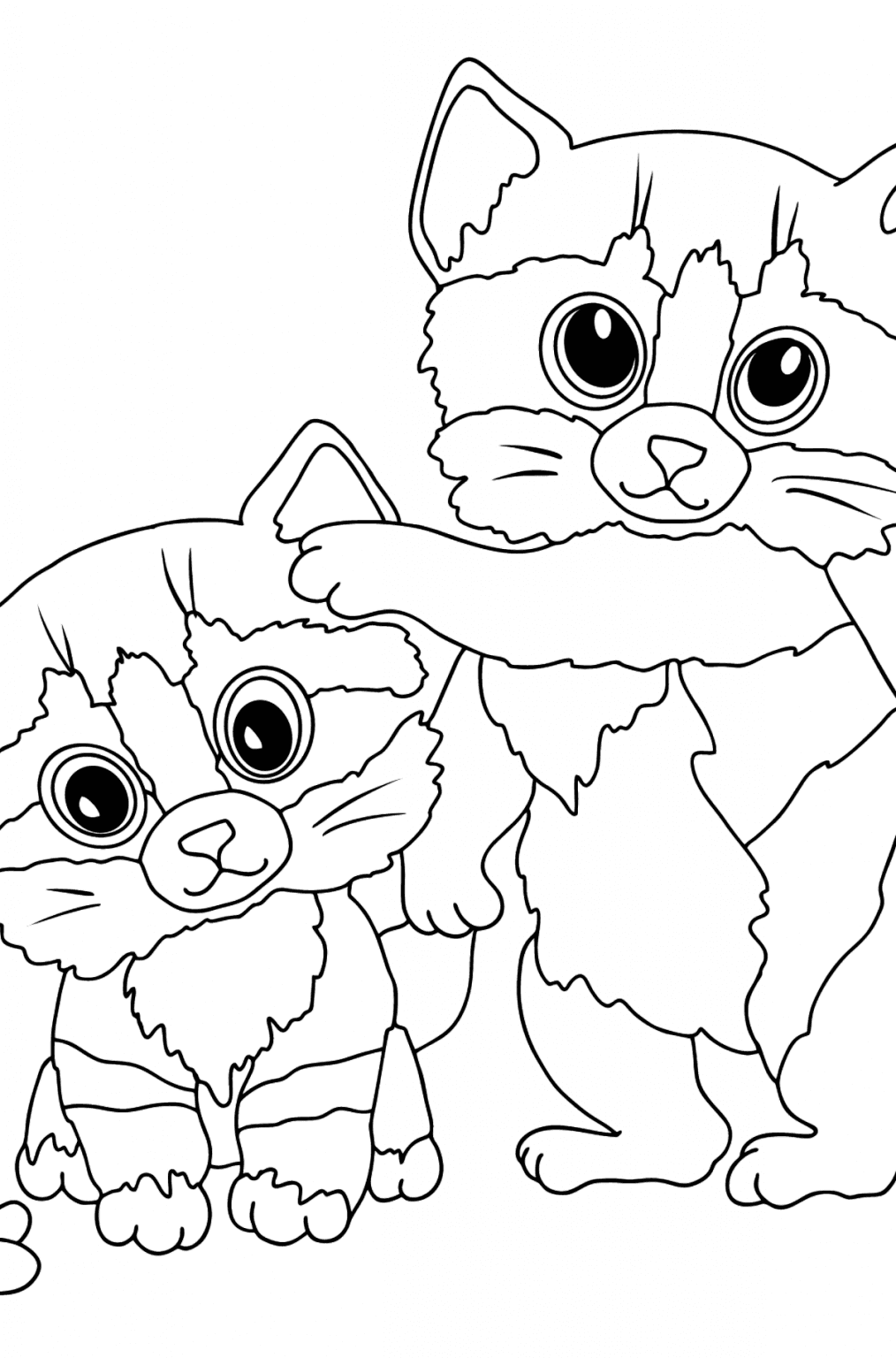 Mewarnai gambar anak kucing dengan kupu-kupu (sulit) - Online!