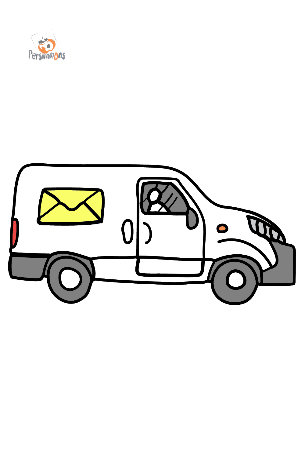 Coloring Page - A Car is Carrying Mail ♥ Download pictures (A4)