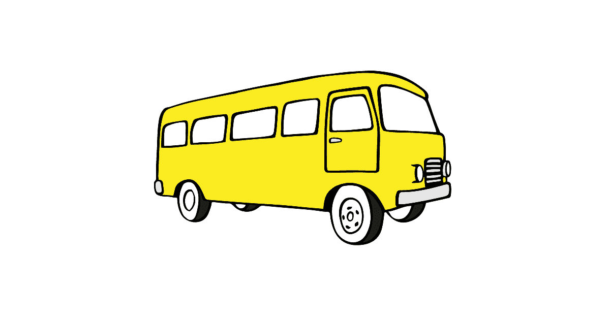 Tegning til farvning fin bus ♥ Online og Print gratis!