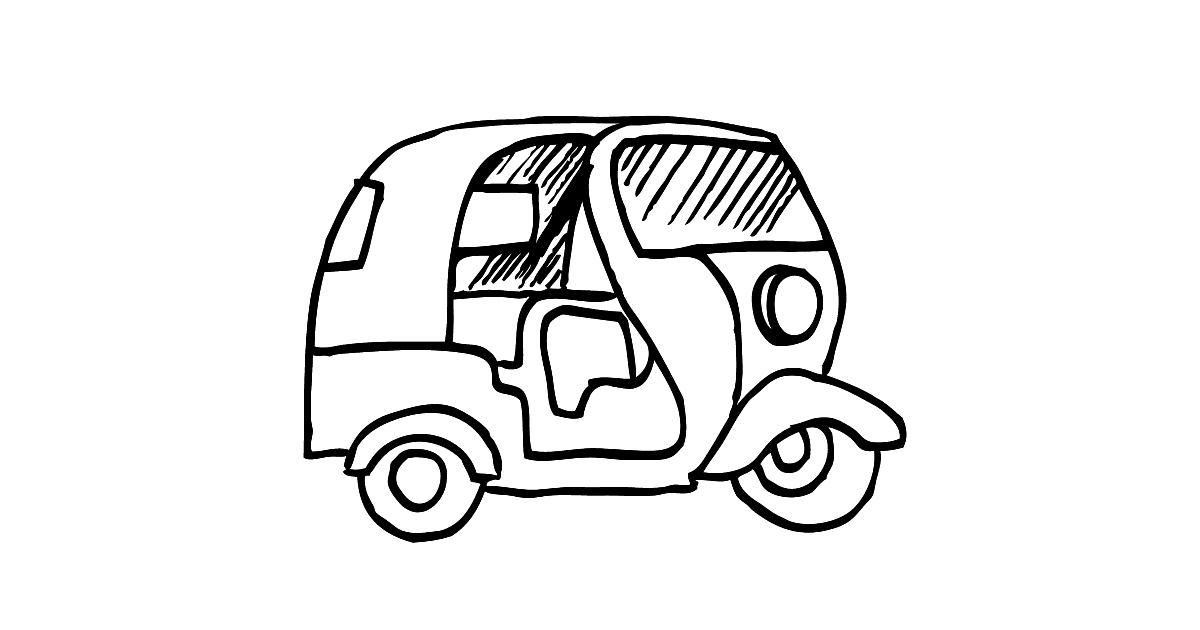 Coloring Page with a Moped - Print fo free!