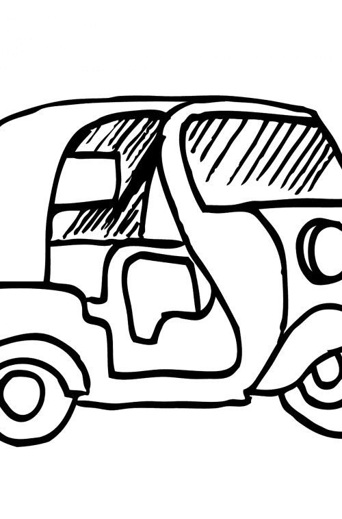 Coloring Page with a Moped - Print fo free!