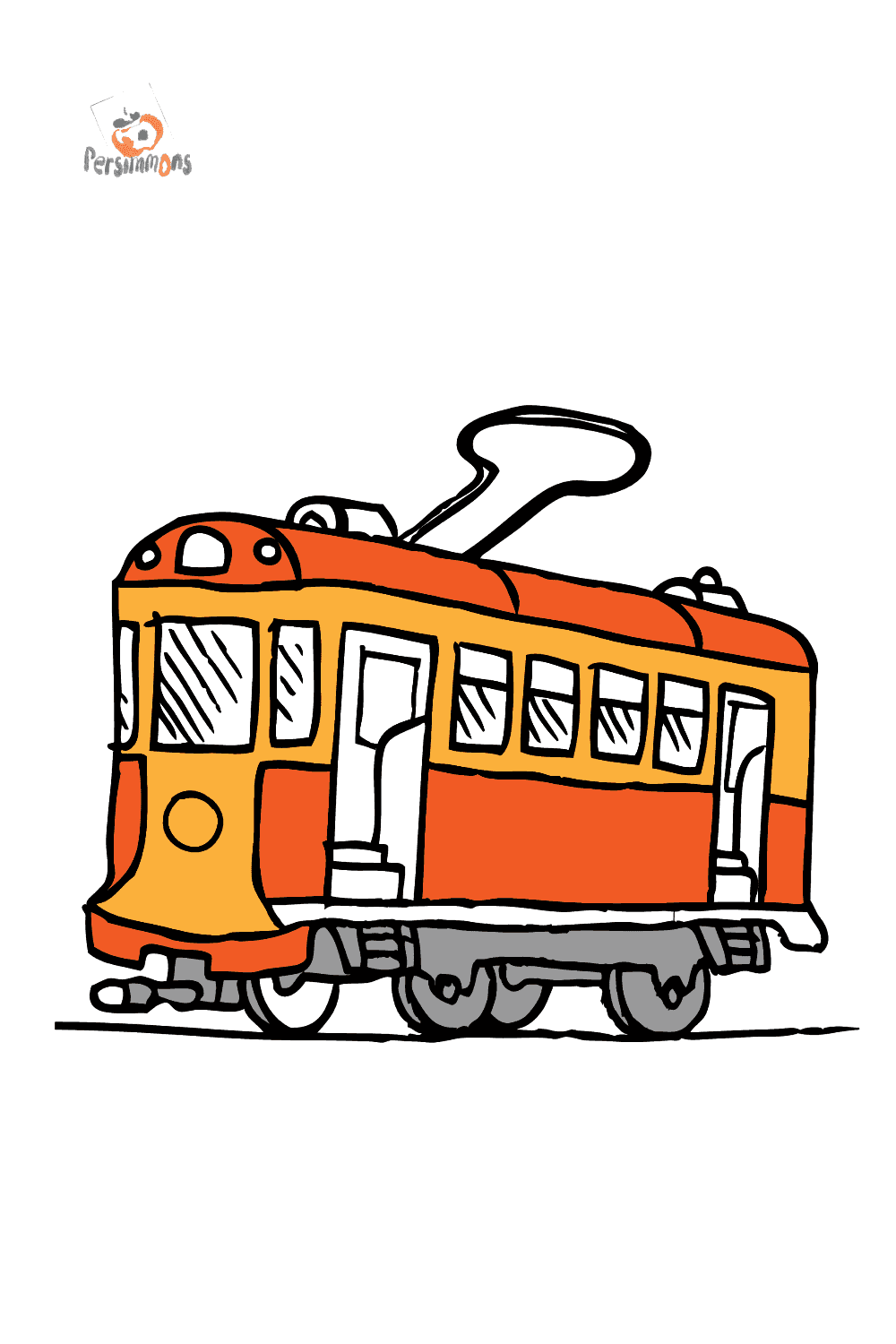 Mewarnai gambar gambar sederhana - trem - Online dan Cetak Gratis!