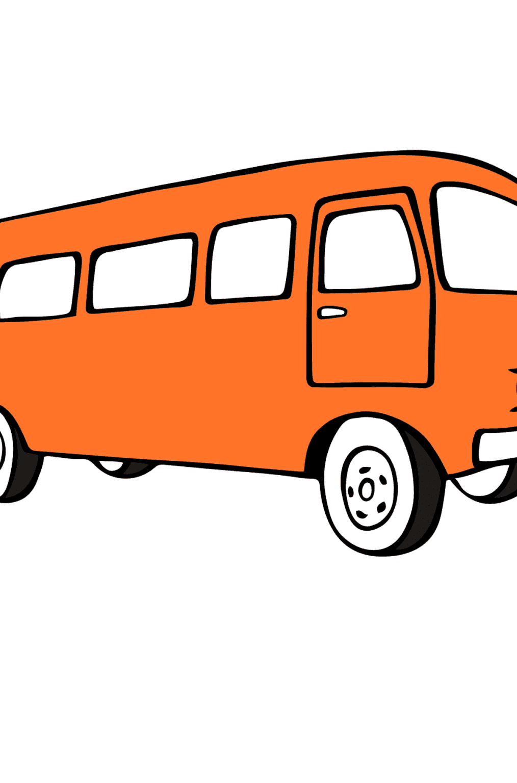 Simple Coloring Page - A Joyful Bus - Print!
