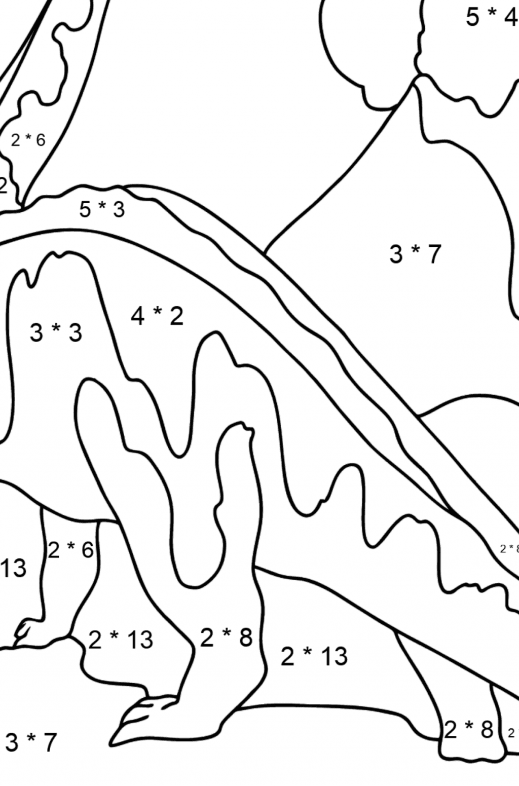 Brontosaurus Coloring Page (difficult) ♥ Online and Print for Free!