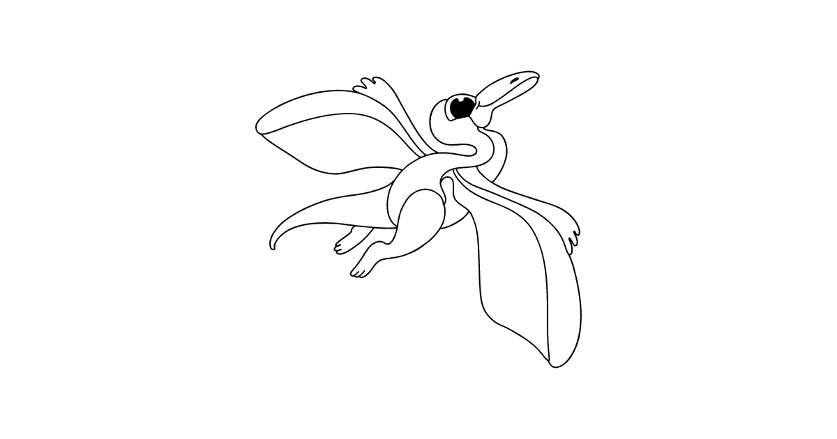 Disegno di Pterodattilo da colorare ♥ Online o stampare gratis!