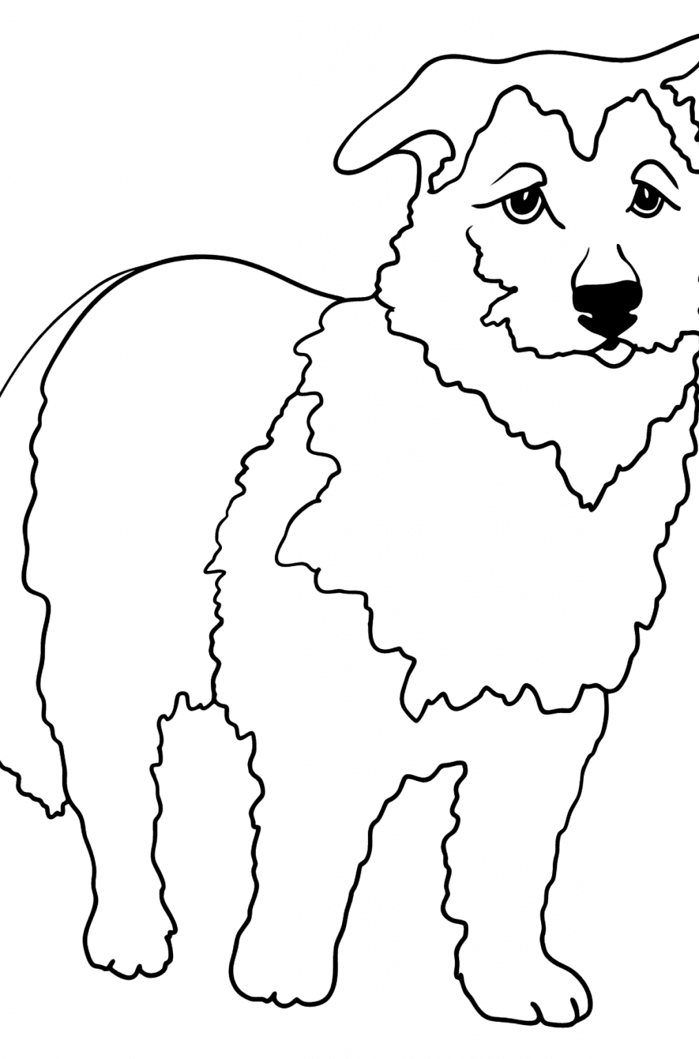 Mewarnai gambar anjing - Unduh, cetak, online untuk anak-anak!