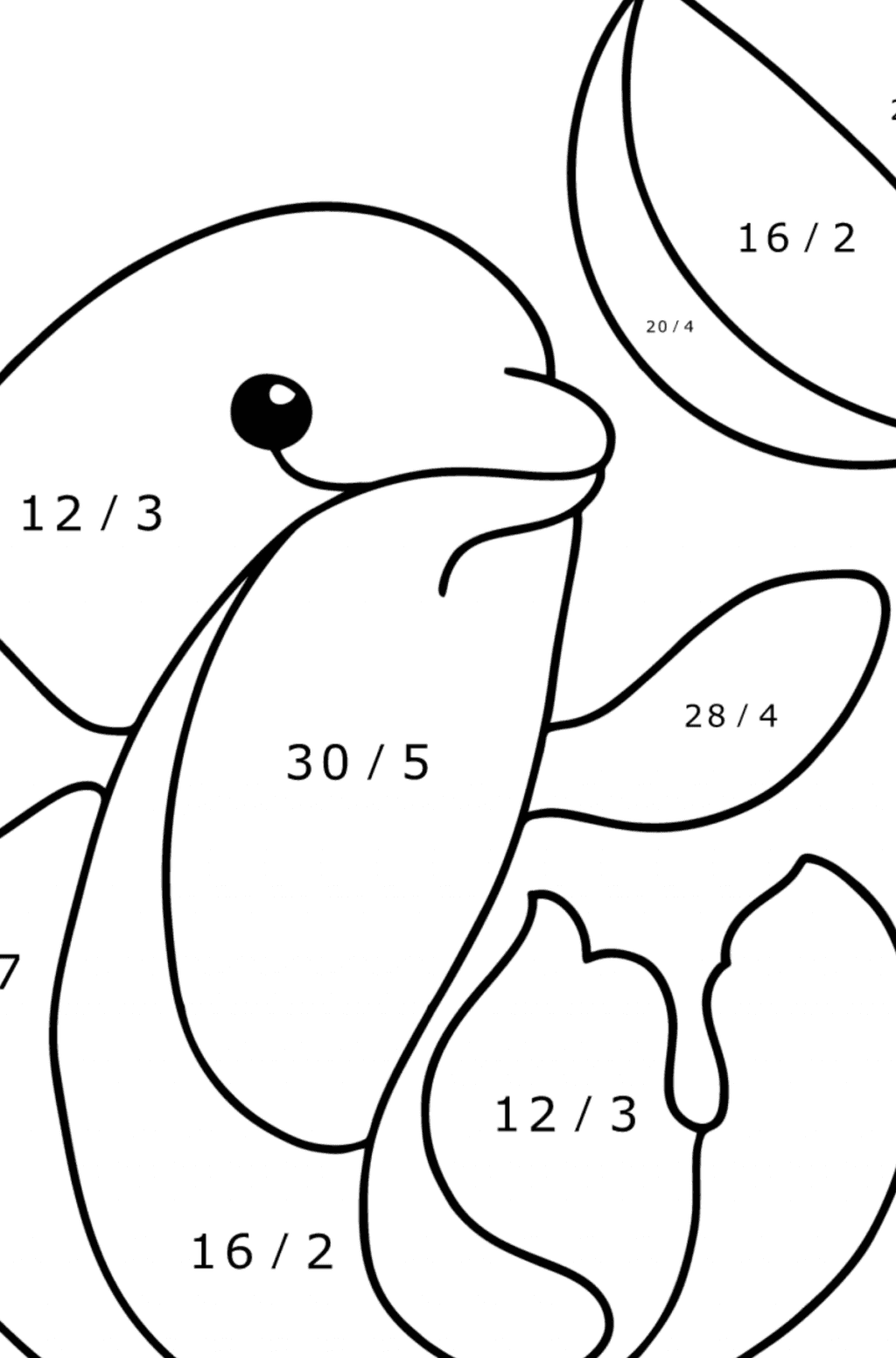 Dolphin Playing coloring page ♥ Online and Print for Free!