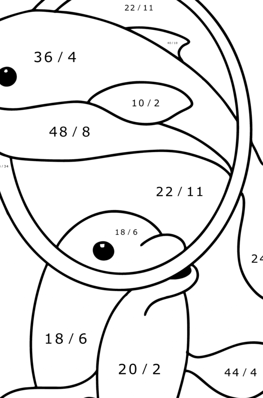 Dolphins in Water coloring page ♥ Online and Print for Free!