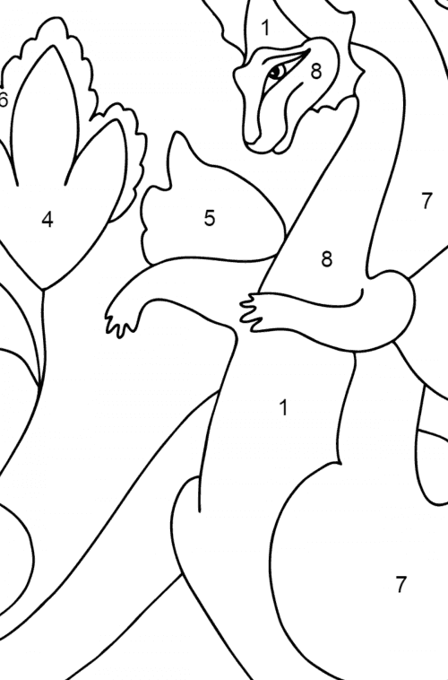 Dragon and Flower Coloring Page ♥ Online and Print for Free!