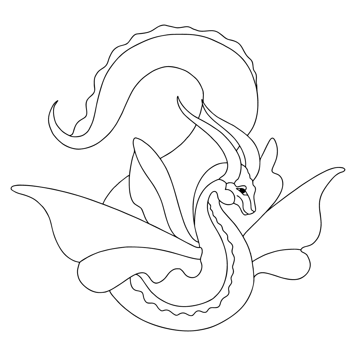 Cute Dragon Coloring Page (difficult) ♥ Online and Print for Free!