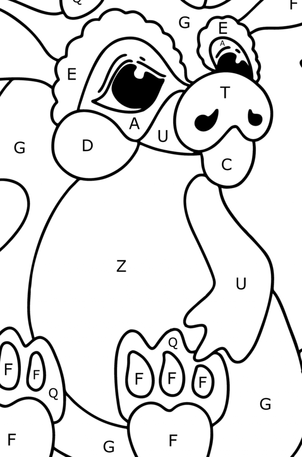 Coloriage Dragon rêveur ♥ En Ligne Coloriage à imprimer gratuit