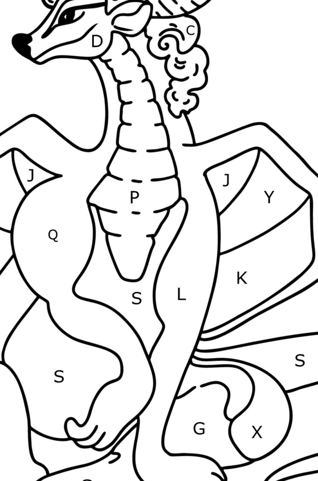 Desenho para colorir do Happy Dragon | Coloring-for-Kids.com