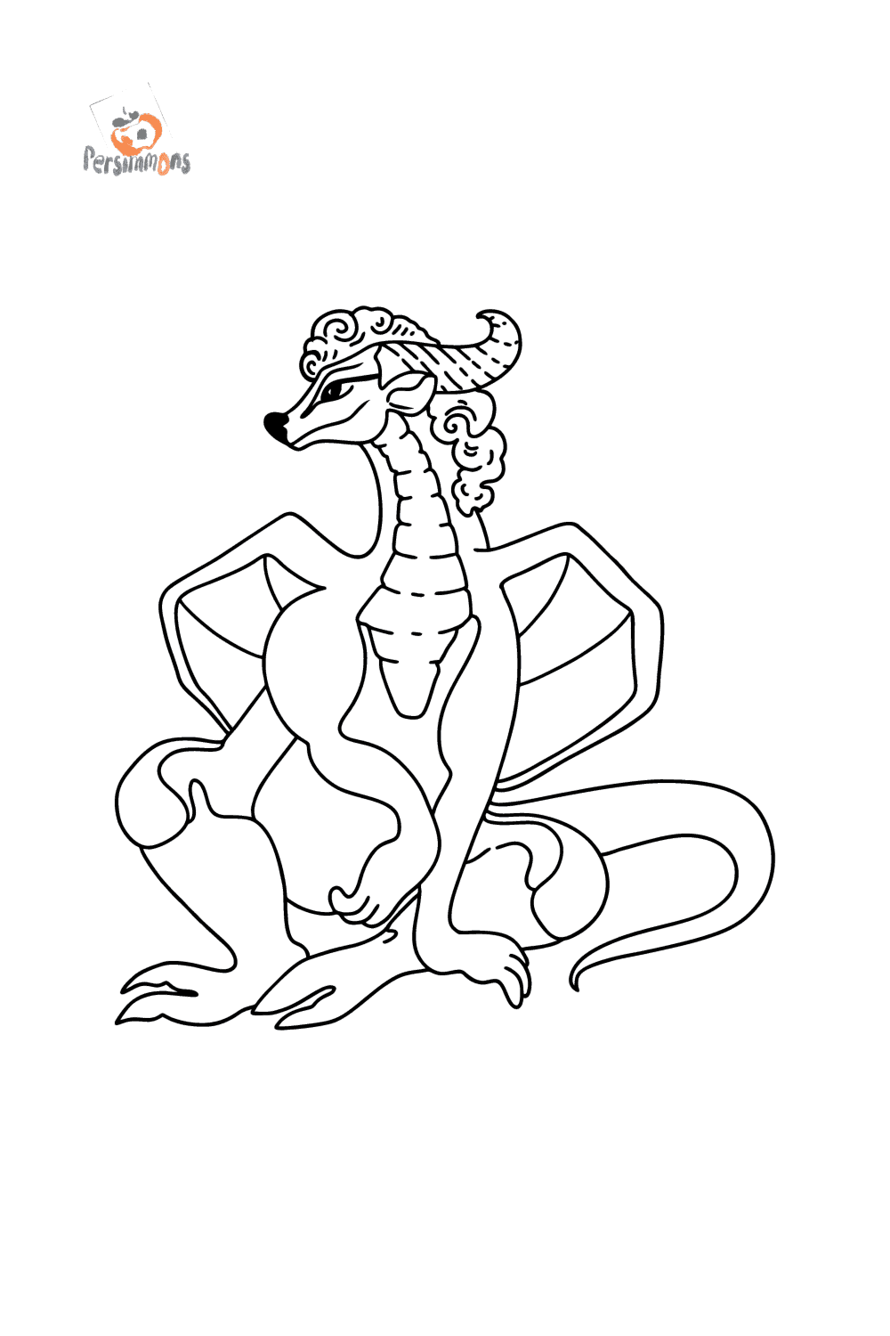 Desenho para colorir do Happy Dragon | Coloring-for-Kids.com