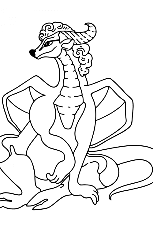 Desenho para colorir do Happy Dragon | Coloring-for-Kids.com