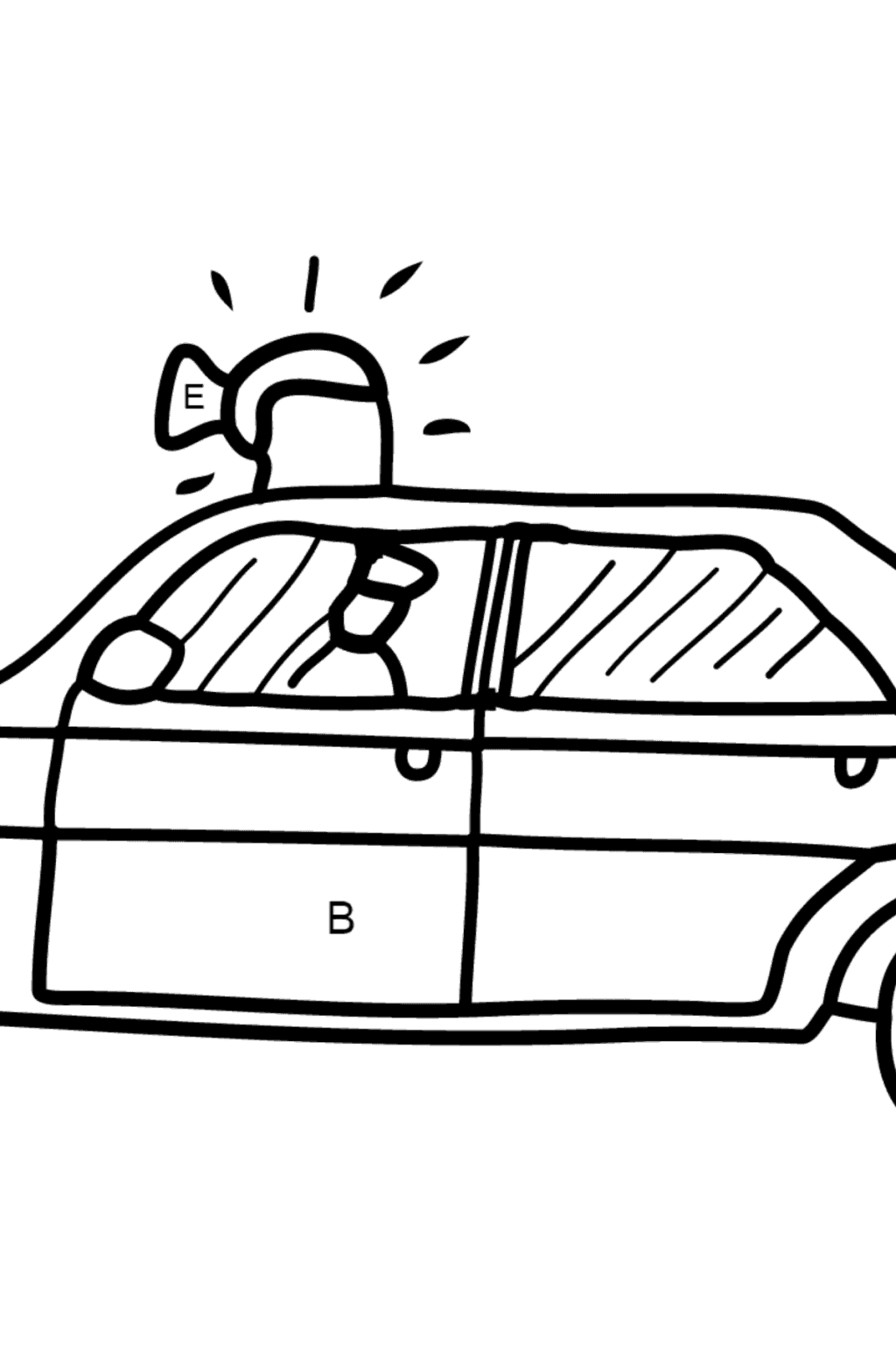 Coloring Page - A Police Car - Download and Color Online Here