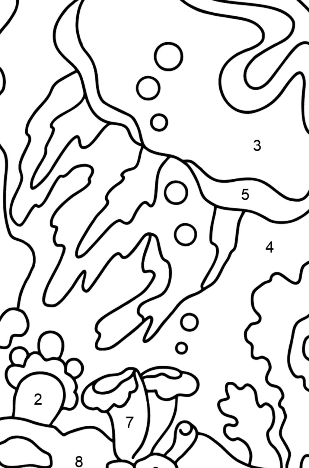 Jellyfish Coloring Page (Easy) ♥ Online and Print for Free!