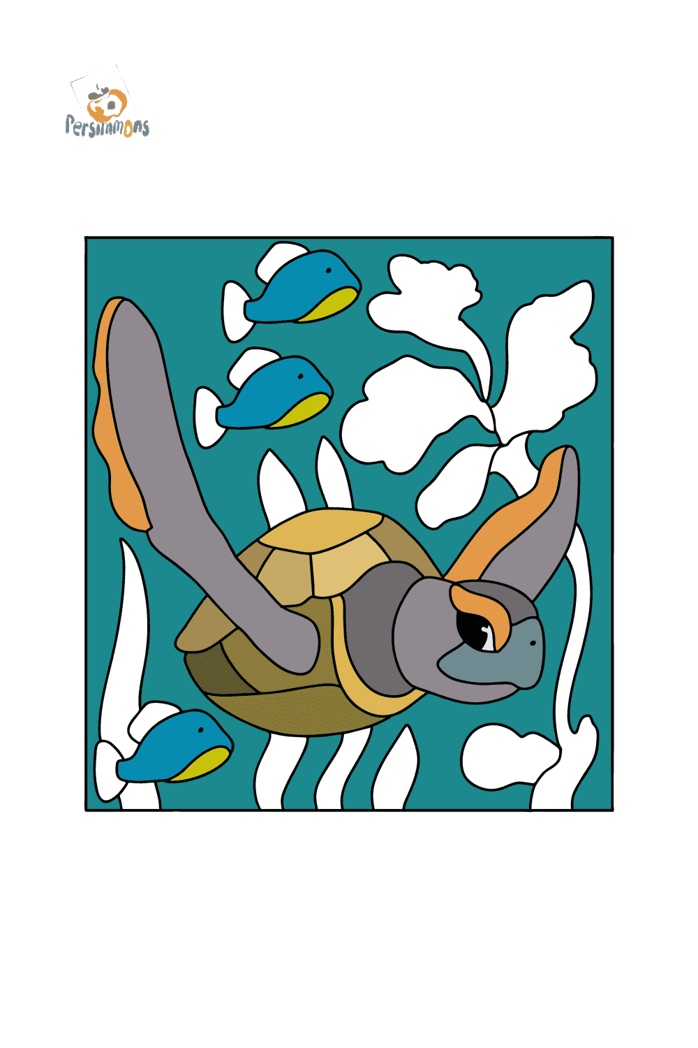 Desen de colorat broasca testoasa de mare ♥ Online și Imprimați!