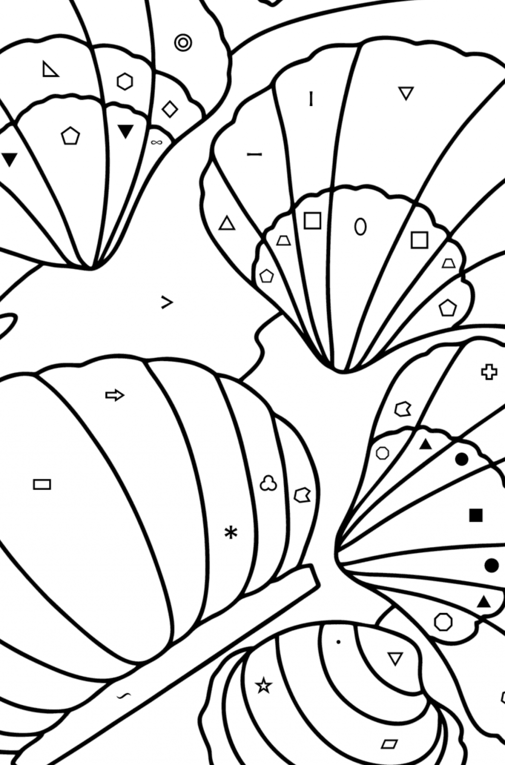 Shells coloring page for Kids ♥ Online and Print for Free!