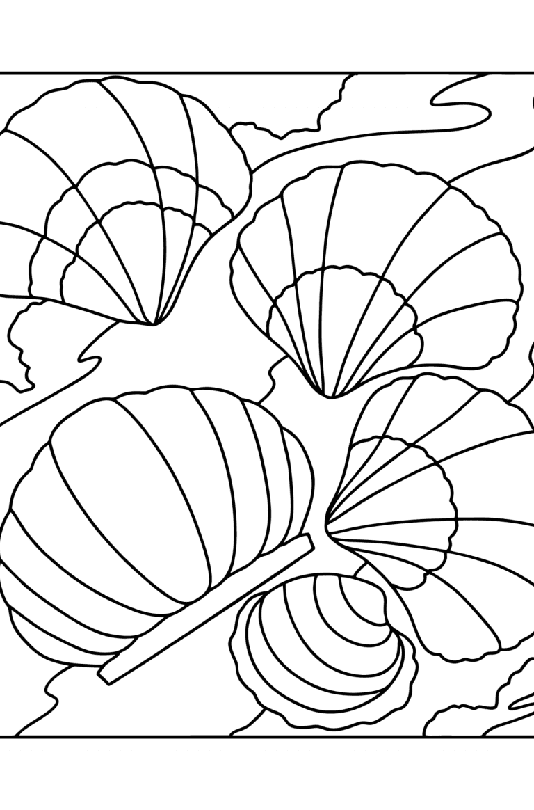 Shells coloring page for Kids ♥ Online and Print for Free!