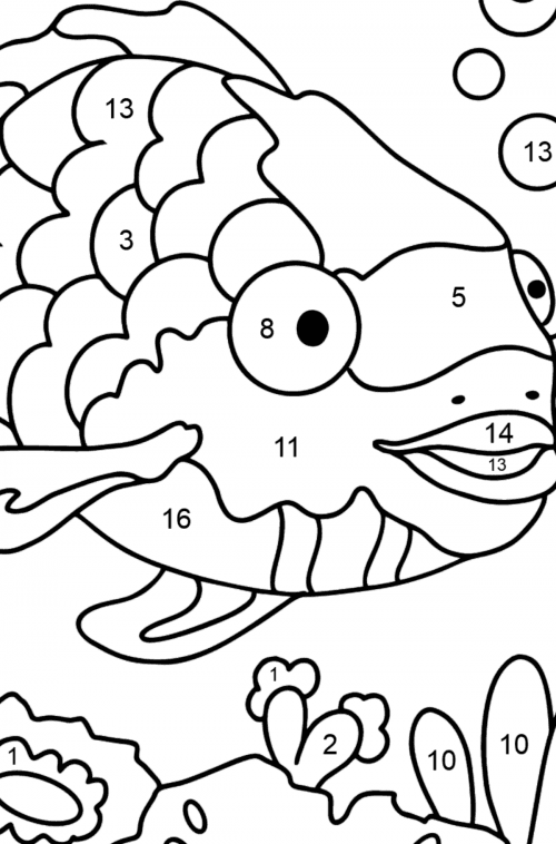 Coloring Page - A Fish with Beautiful Scales - Print for free!