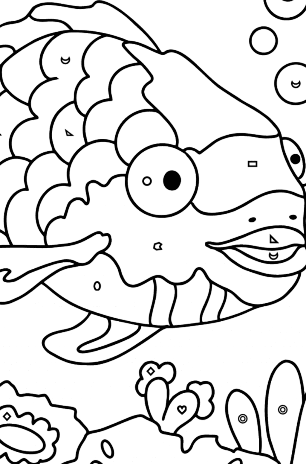 Mewarnai gambar ikan yang indah - Online dan Cetak Gratis!