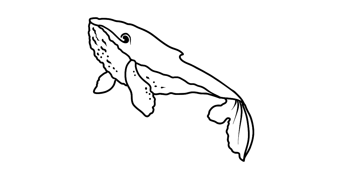 Mewarnai gambar paus besar - Online dan Cetak Gratis!