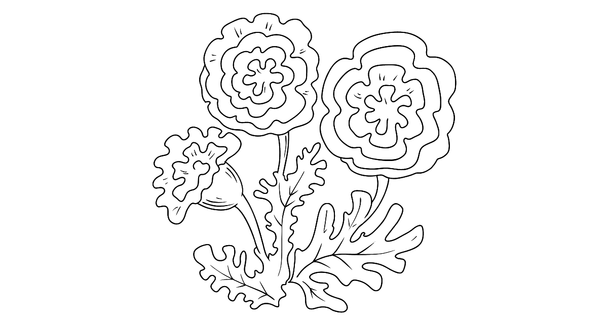 Coloring Page - Autumn flowers ♥ Free Online