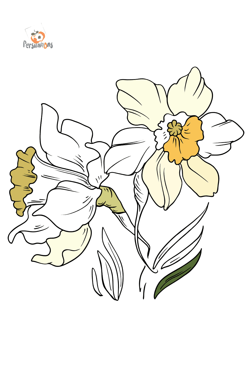 Daffodils Coloring Page ♥ Online and Print for Free!