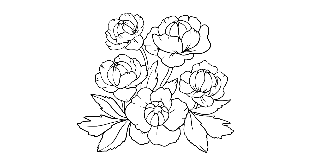 Red Globeflower Coloring Page ♥ Online and Print for Free!