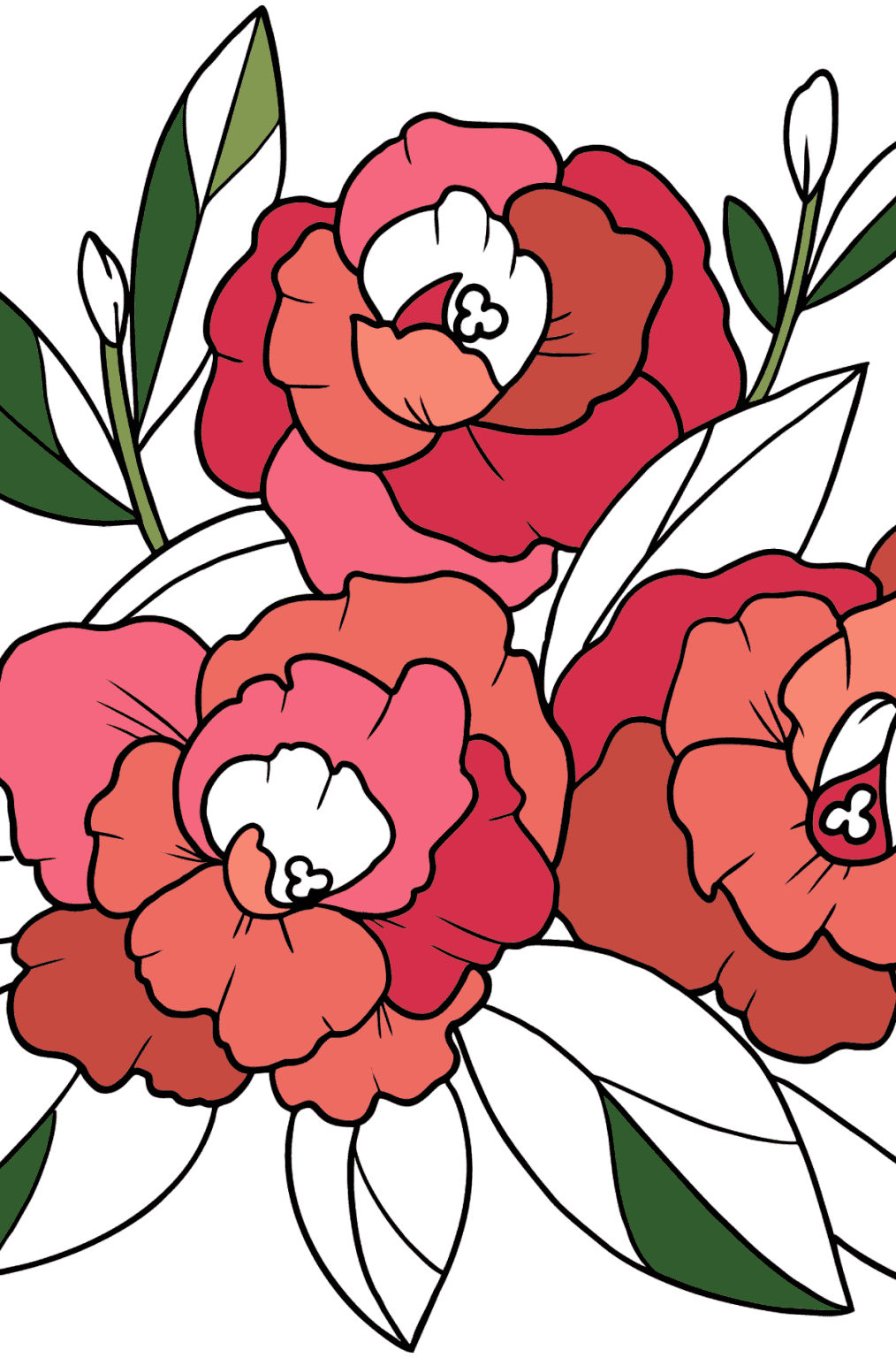 Coloring Page - Autumn flowers ♥ Free Online