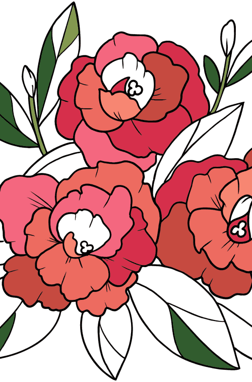 Coloring Page - Autumn flowers ♥ Free Online