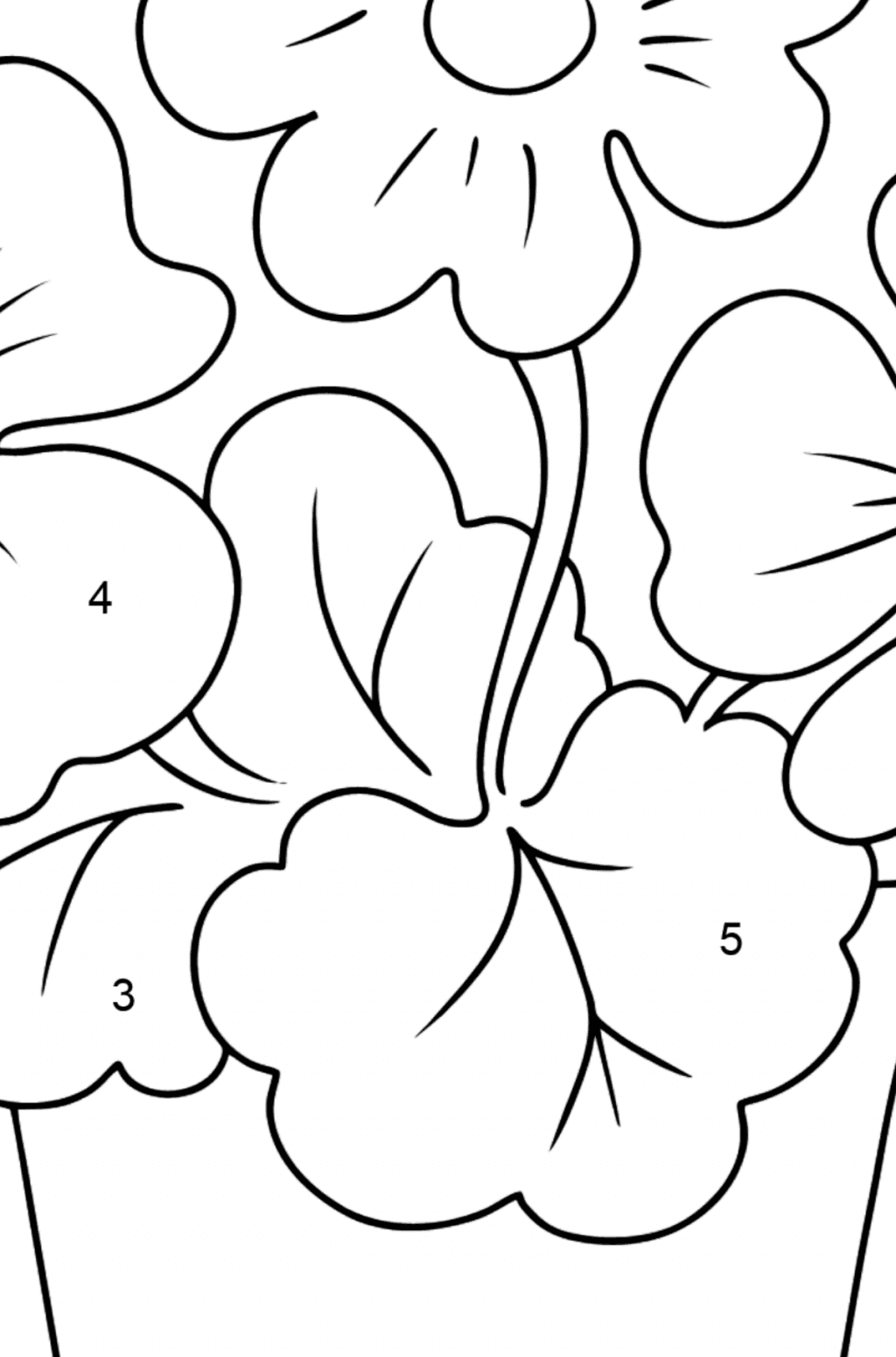 Coloring Page - flowers in a pot ♥ Online and Print for Free!