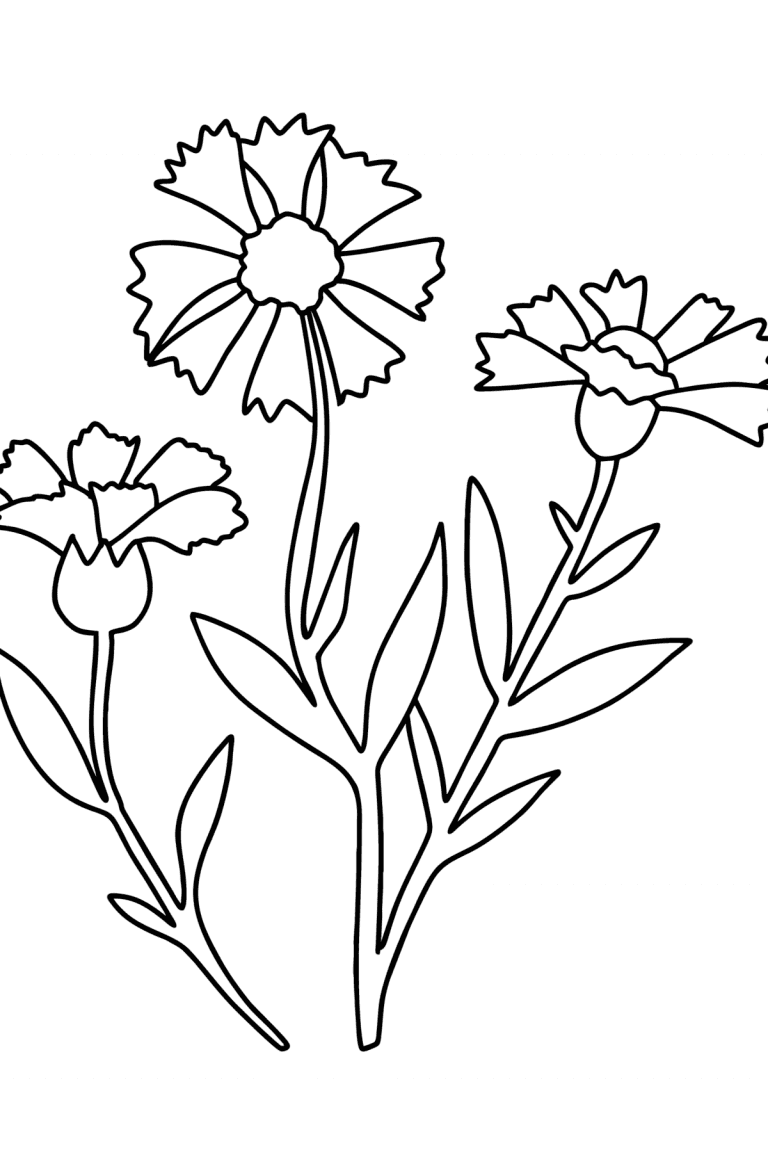 Mewarnai gambar bunga-bunga - Unduh, cetak, online untuk anak-anak!