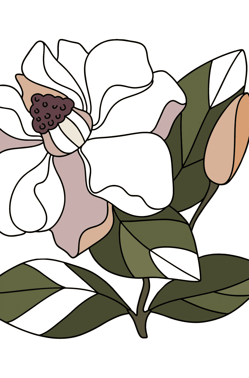 Red rose coloring page ♥ Online and Print for Free!